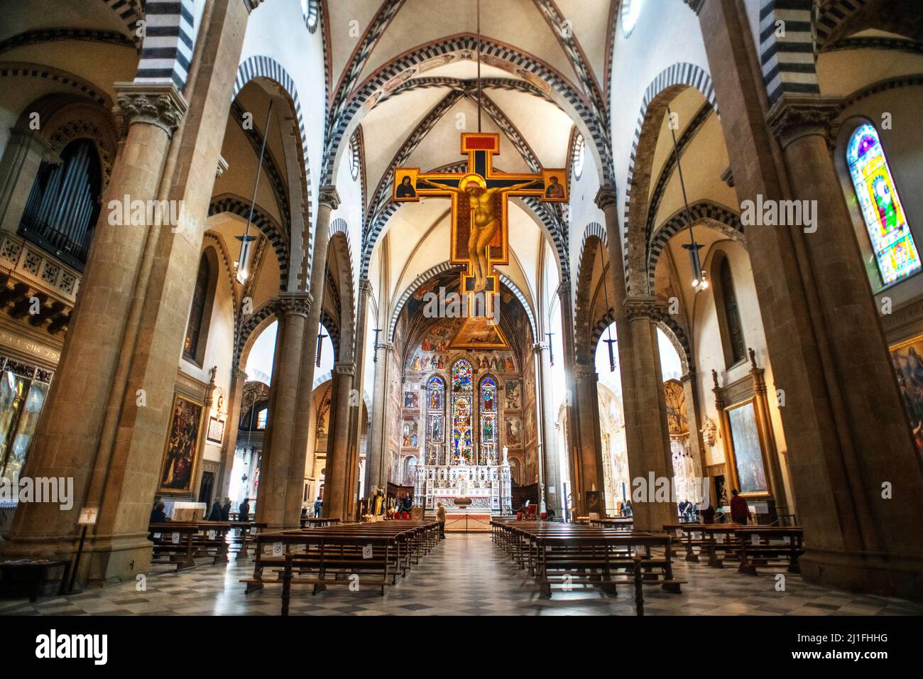 Crucifix by Giotto (1270-1337) c.1288-90, inside church of Santa Maria ...