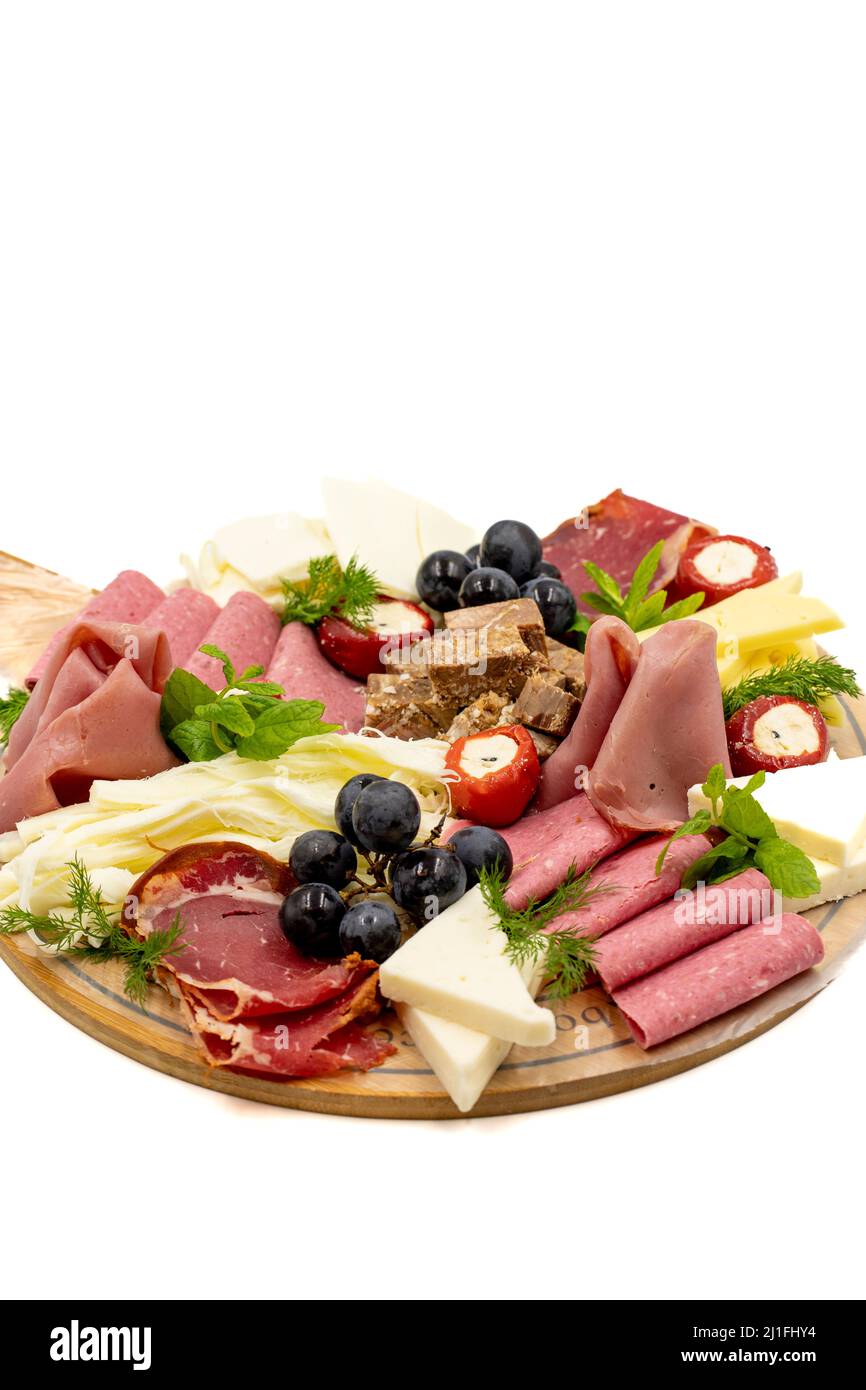 Cold Smoked Meat Plate, antipasto set platter wooden plate. Antipasto ...