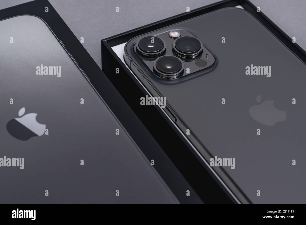 Minsk, Belarus - March 2022: Apple iPhone 13 Pro Max. The phone is new ...