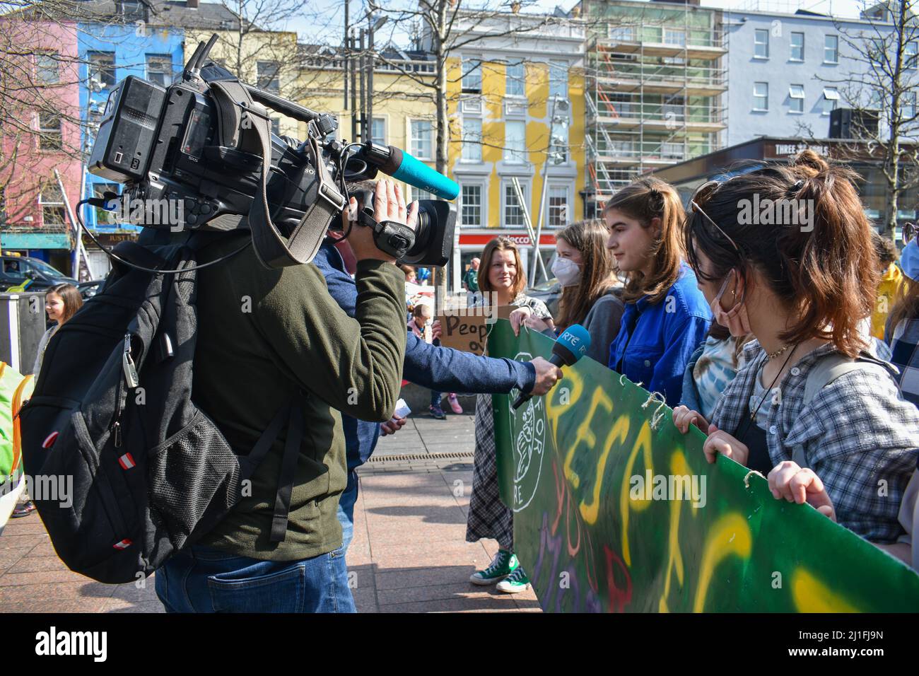 Cork city, Ireland. 2nd Mar, 2022. Fridays for future Cork participated ...