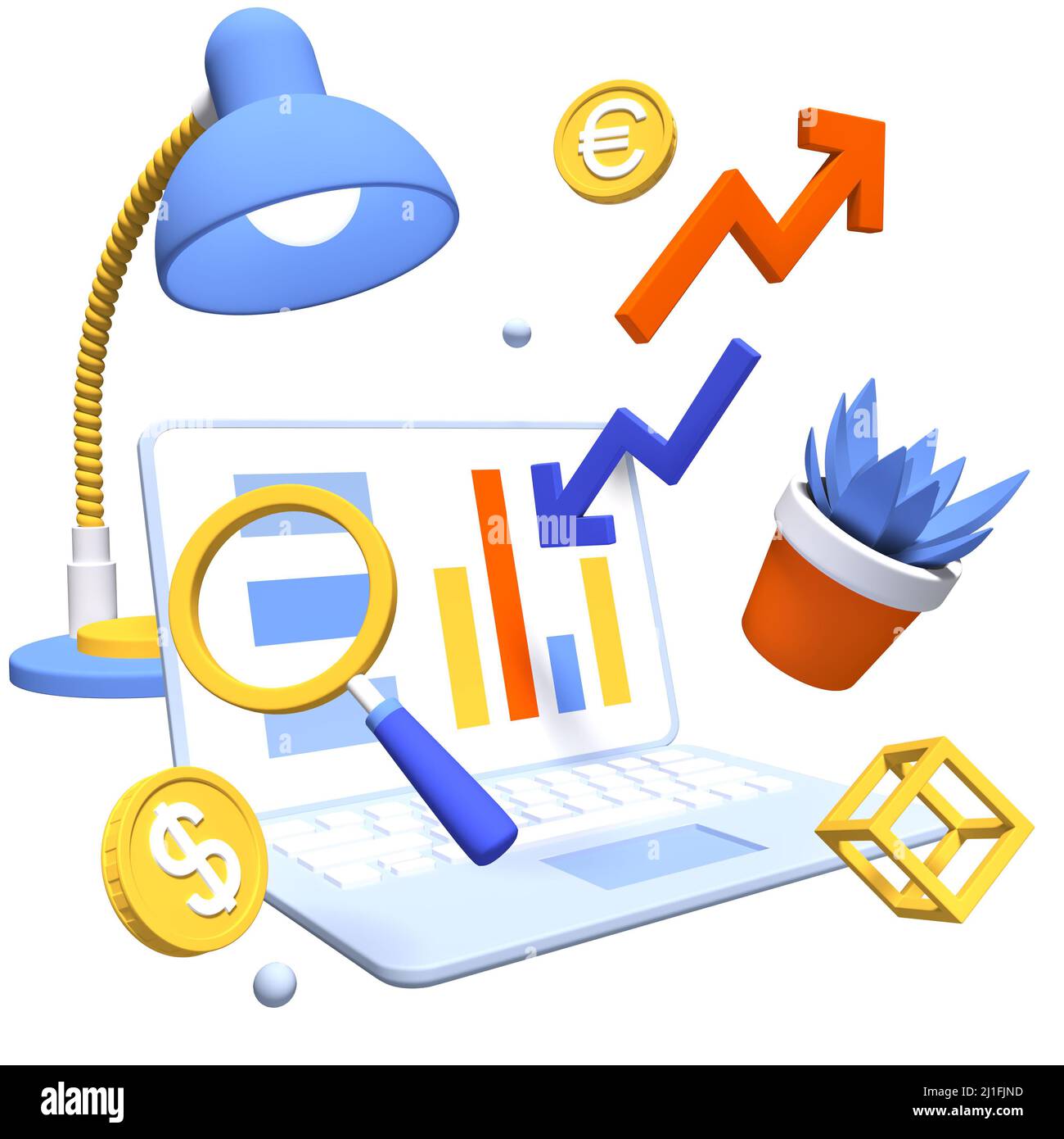 Profit graph analysis - modern realistic 3d illustration Stock Photo ...