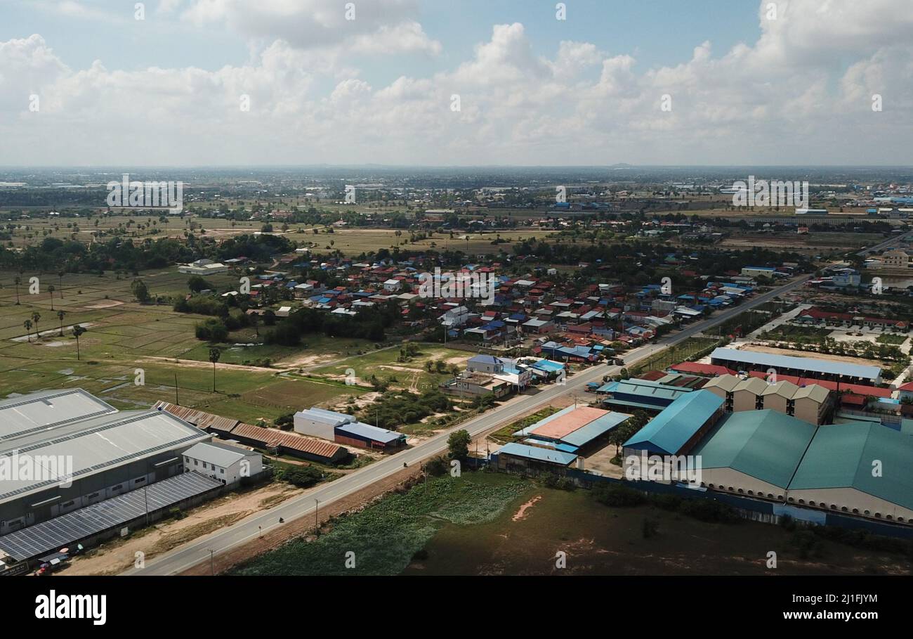 Kampong Speu. 25th Mar, 2022. Aerial photo taken on March 25, 2022 ...