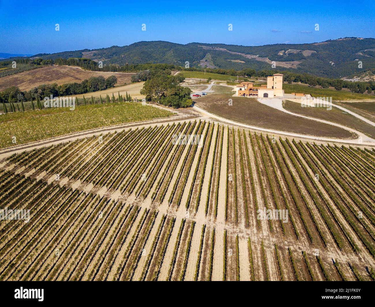 Countryside landscape in the valley of Volterra in the province of Pisa ...