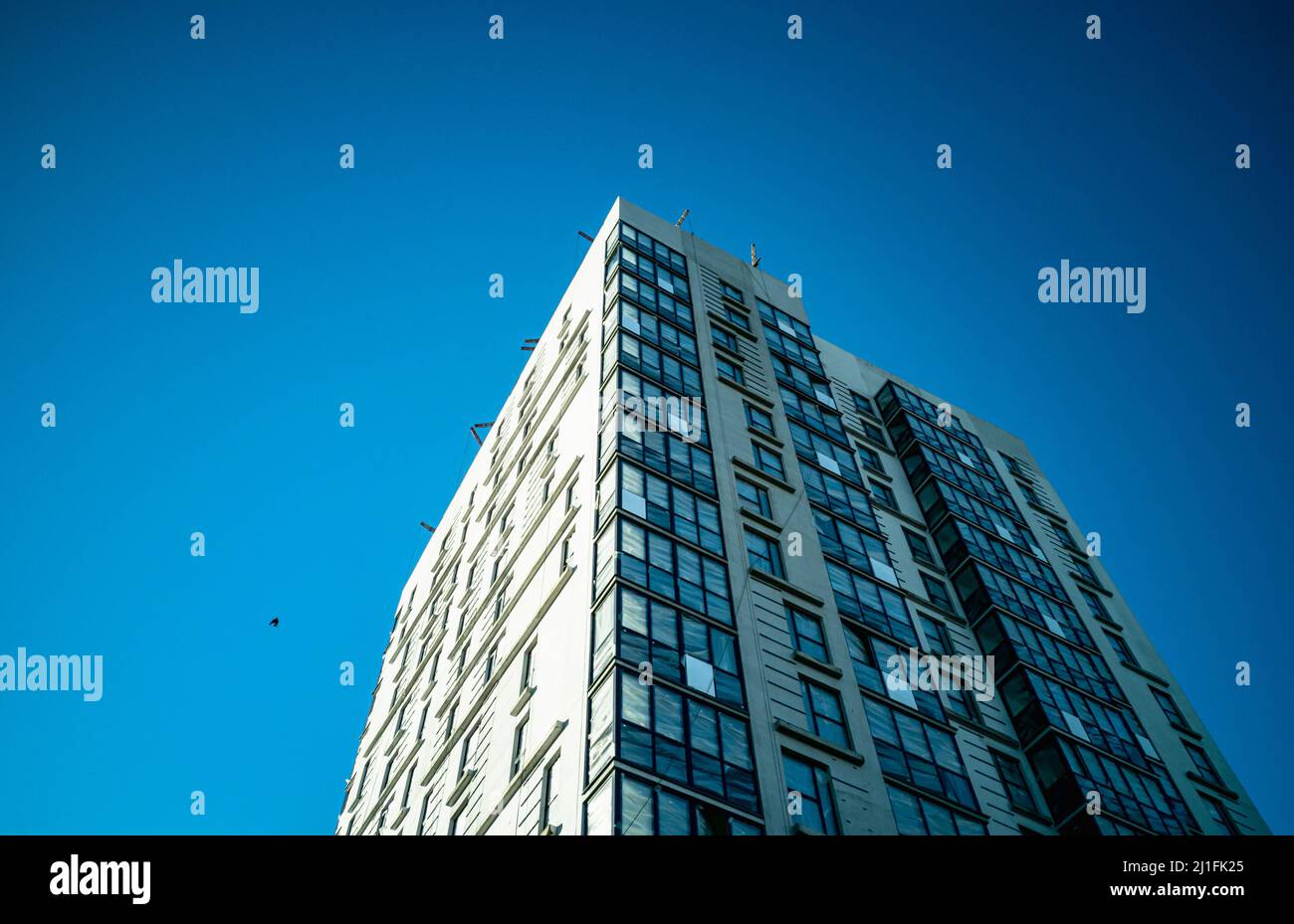 Construction of panel high-rise buildings. Unfinished apartment ...
