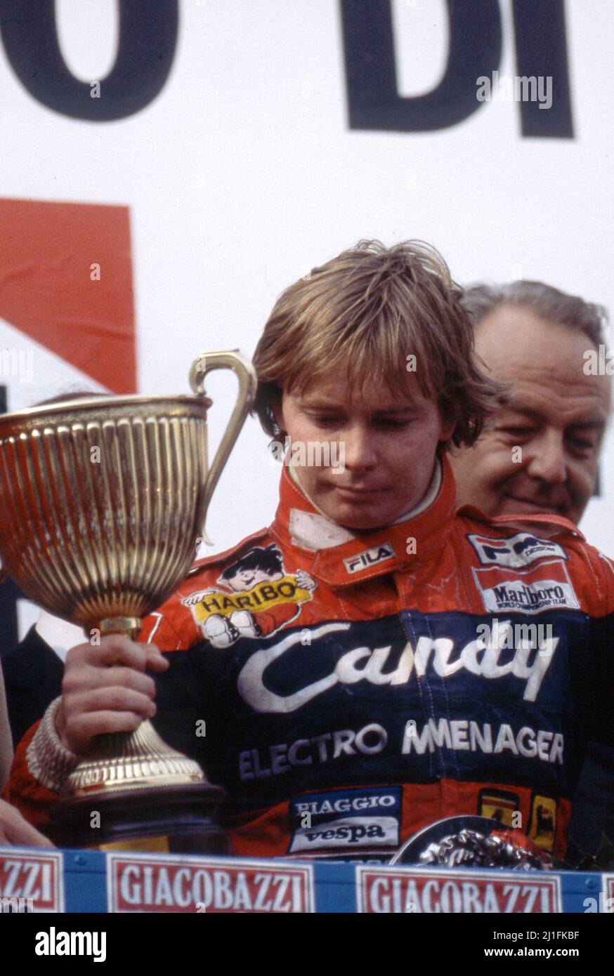Didier Pironi (FRA) 1st position Ferrari celebrate podium Stock Photo ...