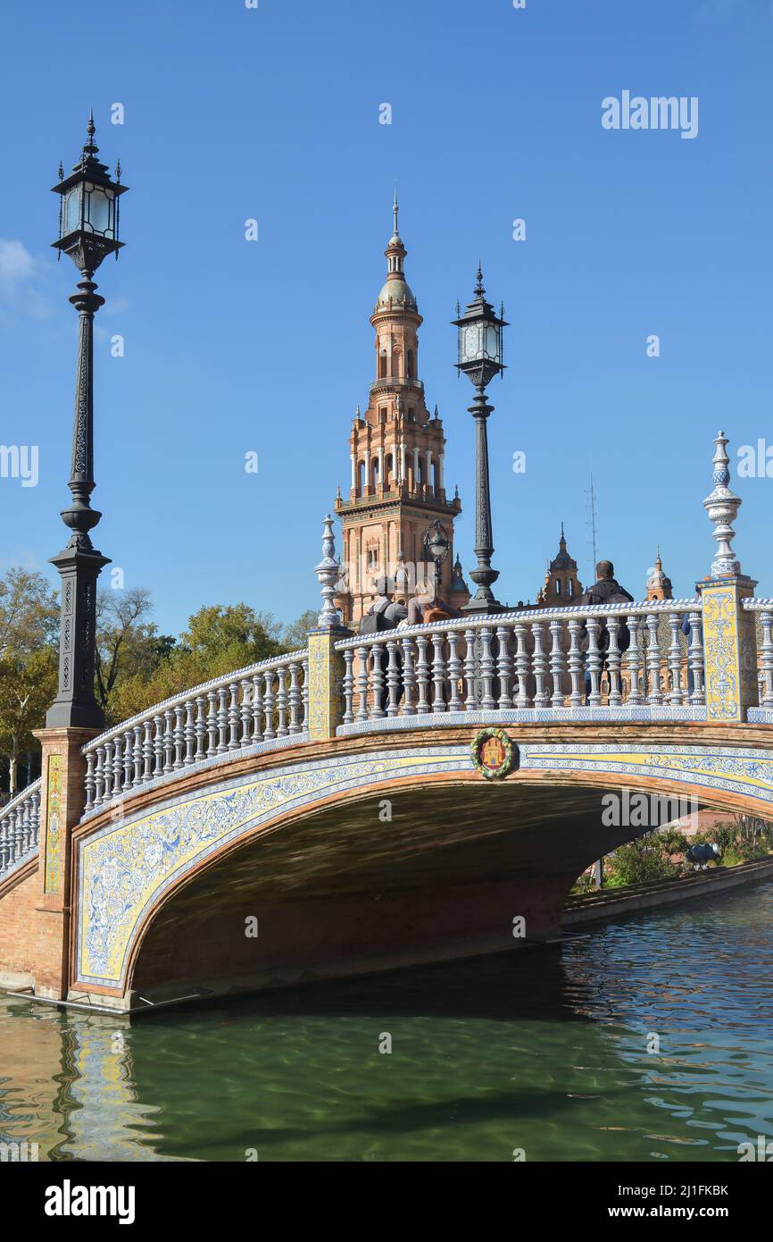 Plaza of Spain in Seville. Attraction in the main city of Andalusia ...