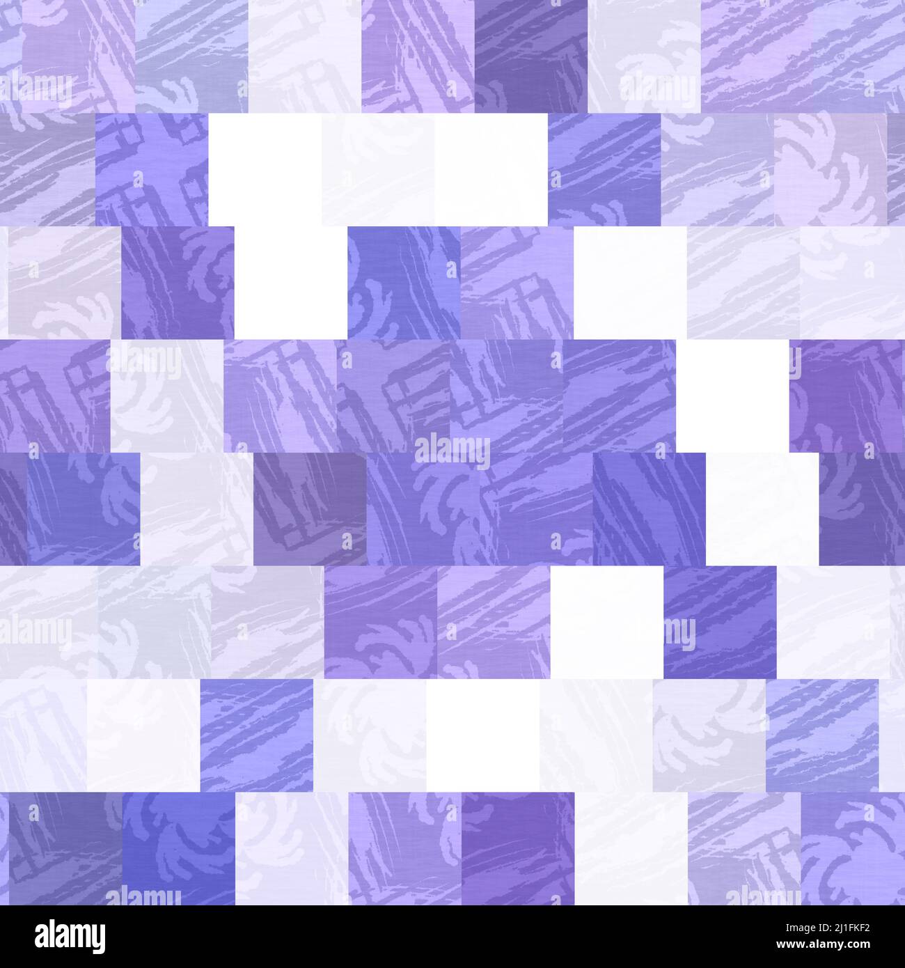 Random patchwork purple mosaic pixel grid seamless pattern. Modern ...