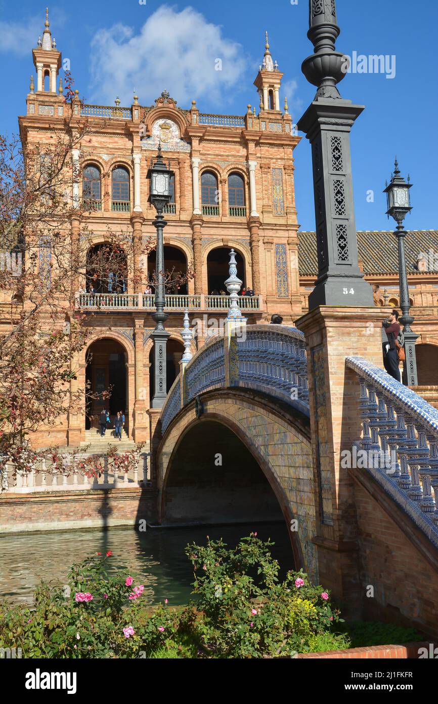 Plaza of Spain in Seville. Attraction in the main city of Andalusia ...
