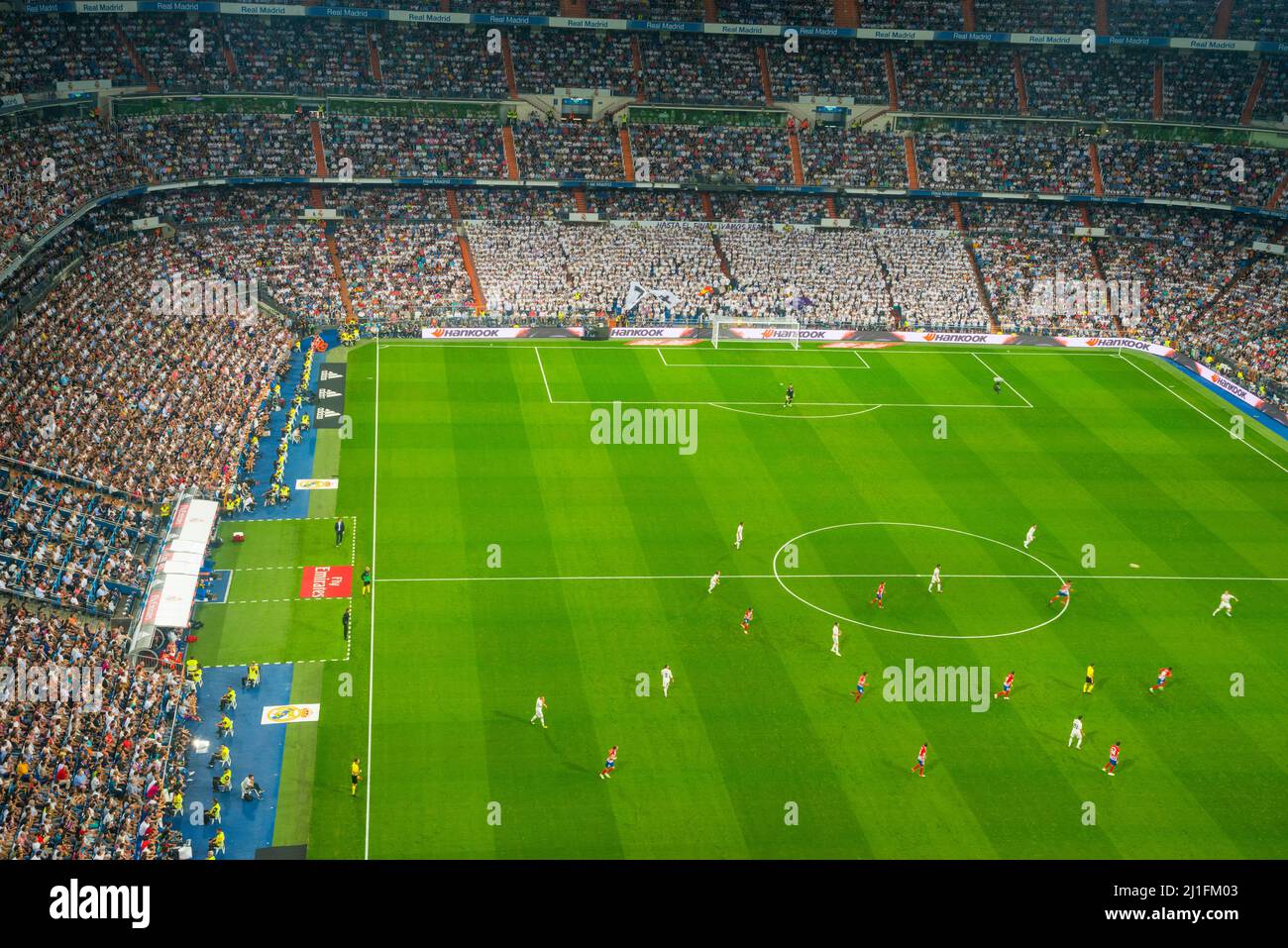 Champions League football match. Santiago Bernabeu stadium, Madrid ...