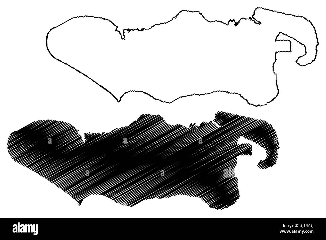 Lagos island (Federal Republic of Nigeria) map vector illustration ...