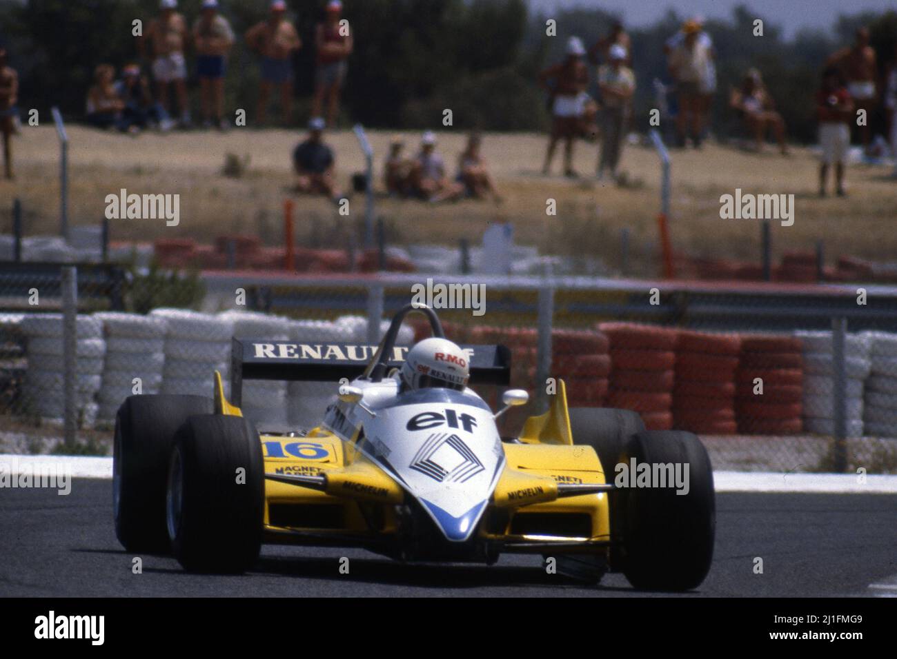 Rene Arnoux (FRA) Renault R30B 1st position Stock Photo - Alamy