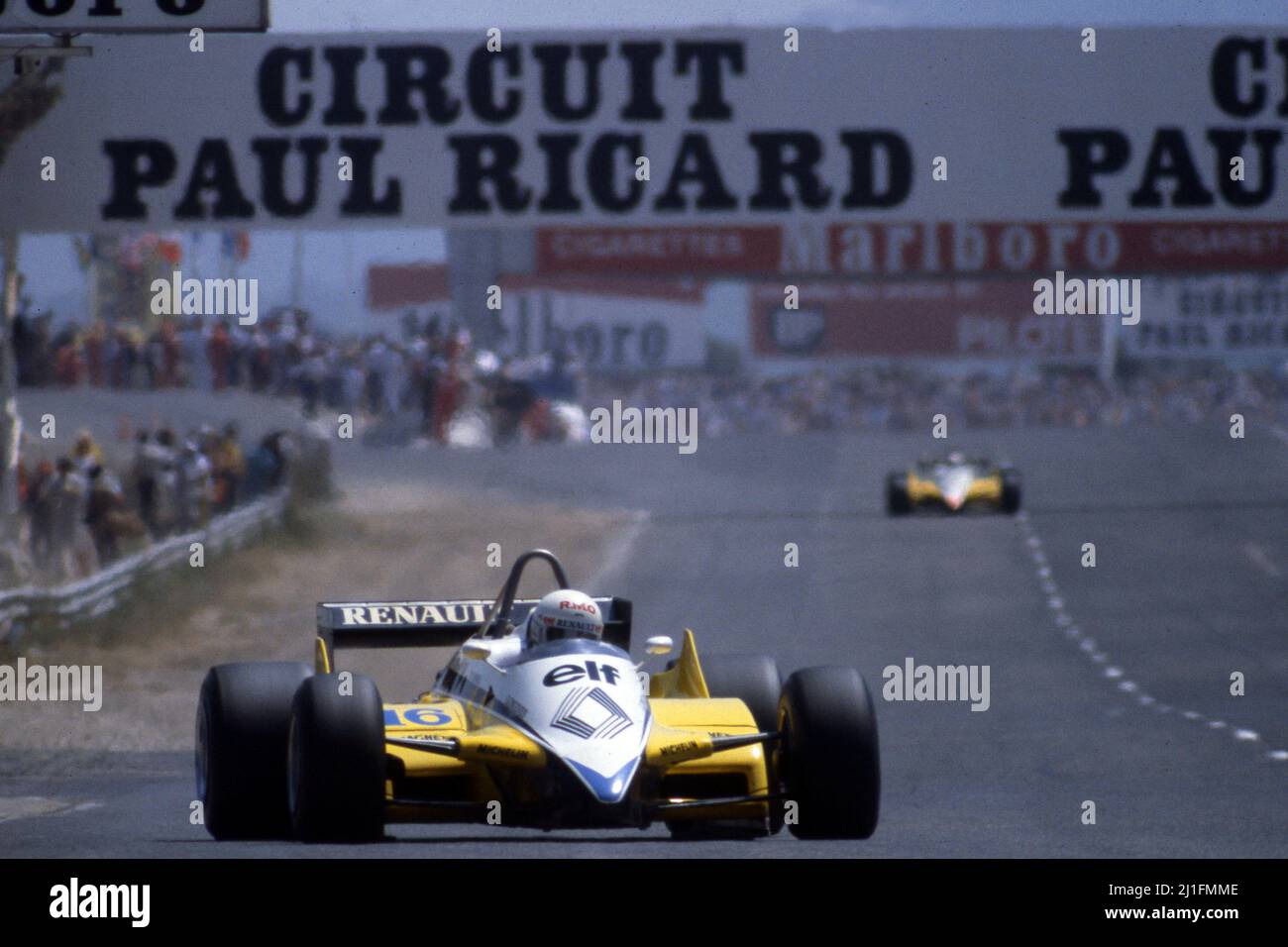 Rene Arnoux (FRA) Renault RE 30B 1st position Stock Photo - Alamy