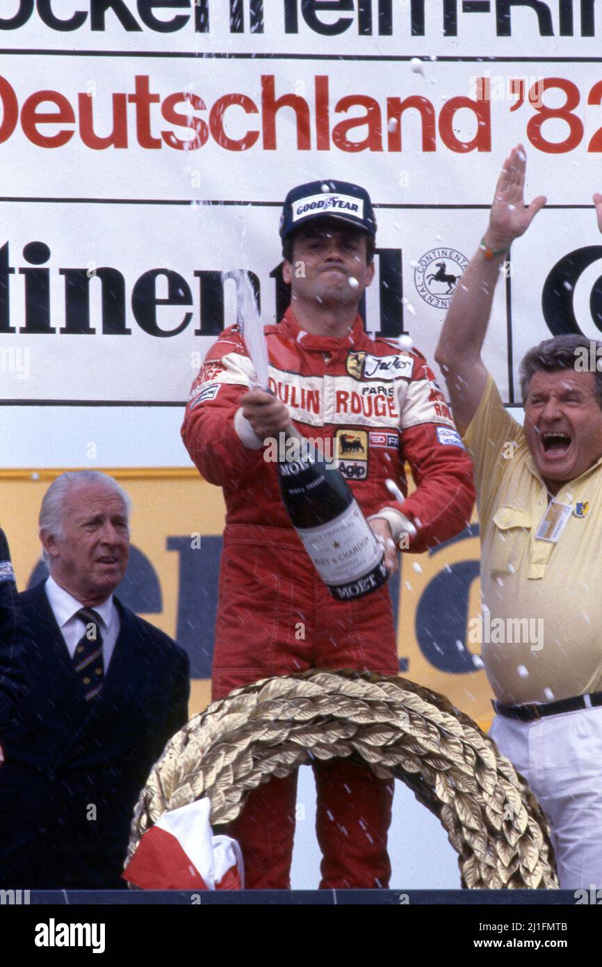 Patrick Tambay (FRA) Ferrari 126 C2 1st position celebrate podium Stock ...