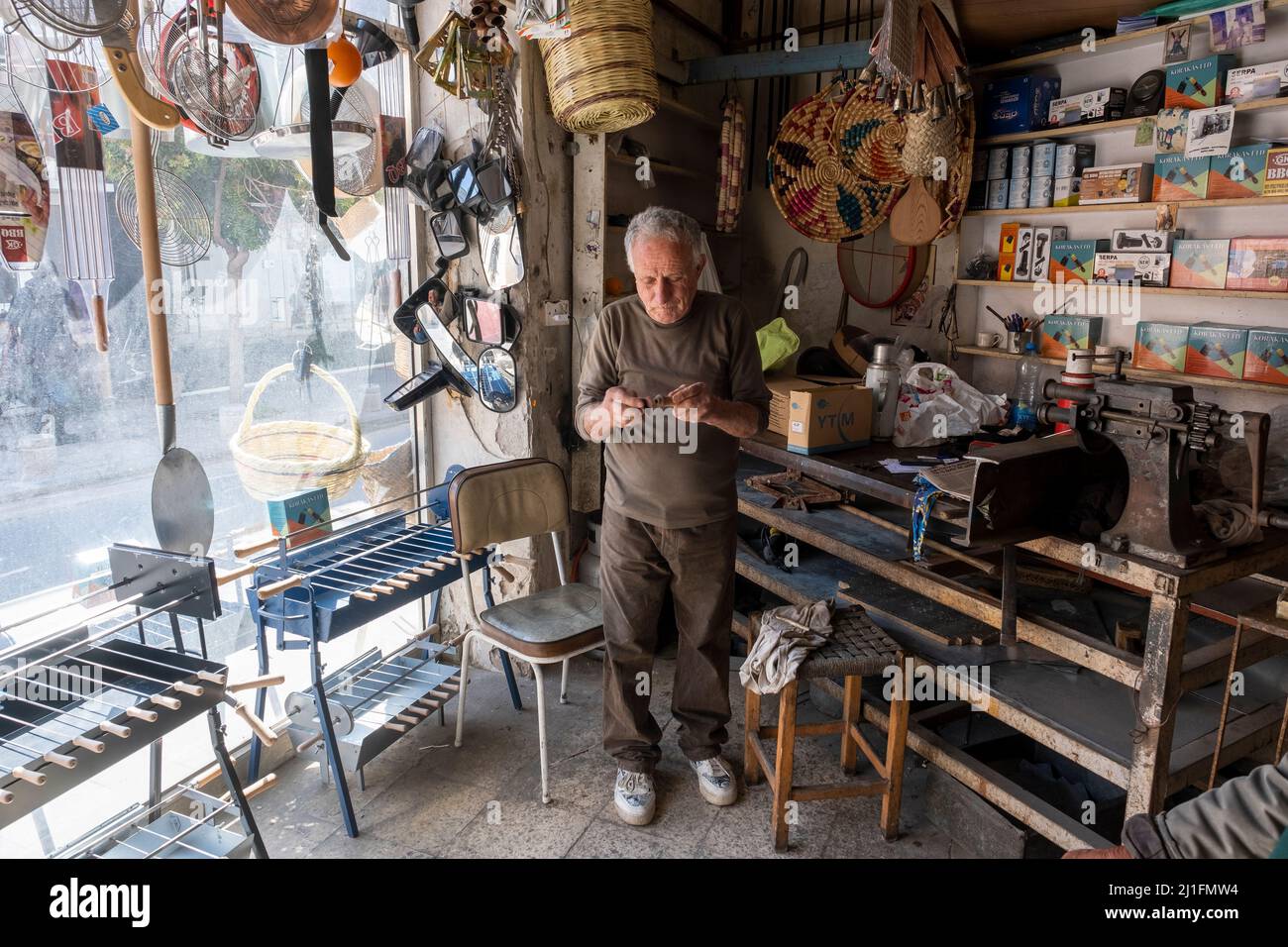 Traditional hardware store, Paphos, Republic of Cyprus Stock Photo - Alamy