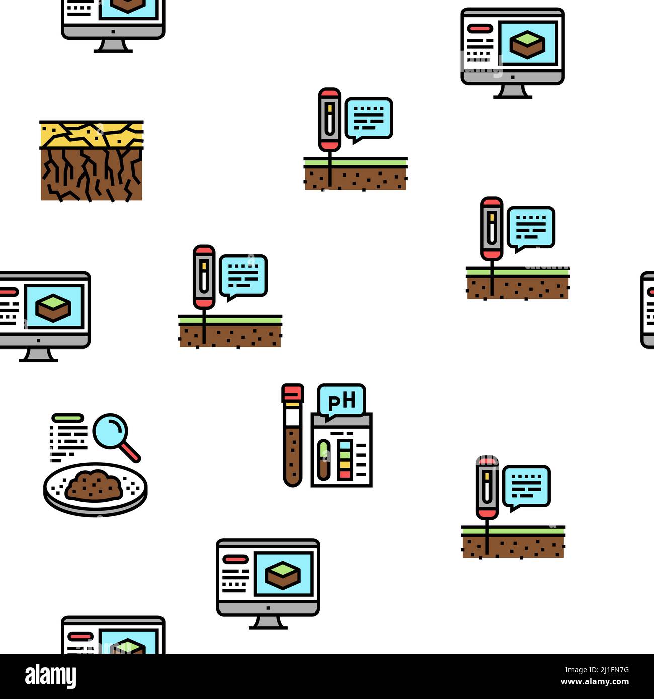 Soil Testing Nature Vector Seamless Pattern Stock Vector Image & Art ...