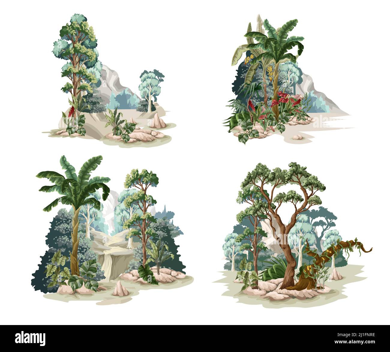 Beautiful wallpaper botanical leaf Cut Out Stock Images & Pictures - Alamy