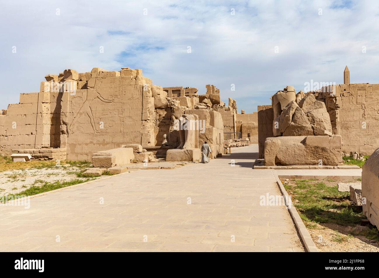 The seventh pylon at Karnak, with bas-relief depicting Thutmose III ...