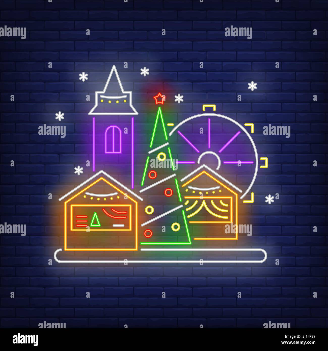 Christmas ferris wheel amusement Stock Vector Images - Alamy