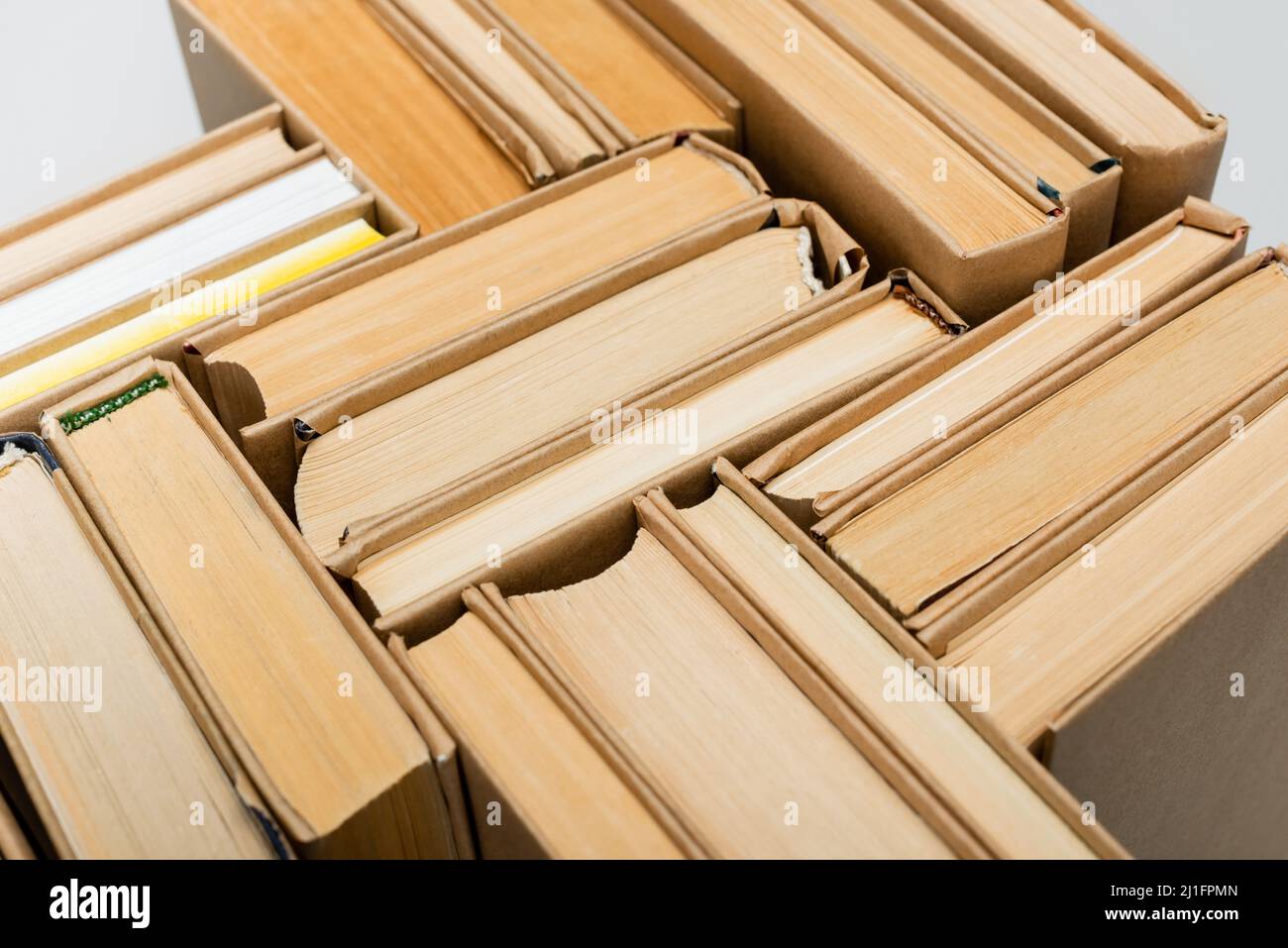 Stacked books top view hi-res stock photography and images - Alamy