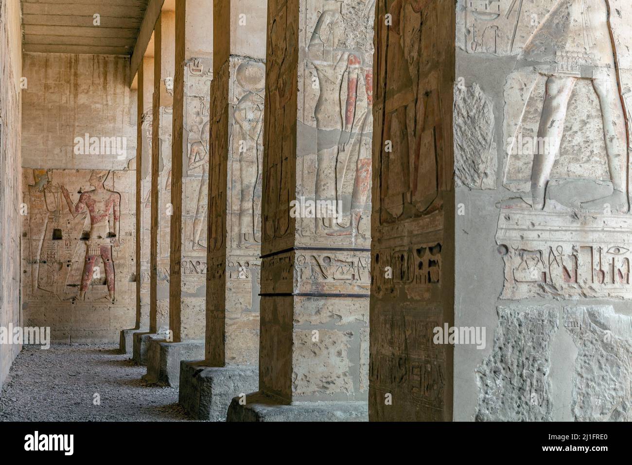 Portico of the Temple of Seti I, Abydos, Egypt Stock Photo - Alamy