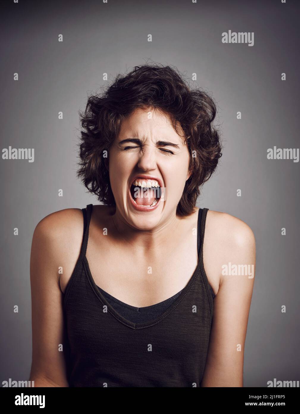 Unhappy screaming young beautiful hi-res stock photography and images ...