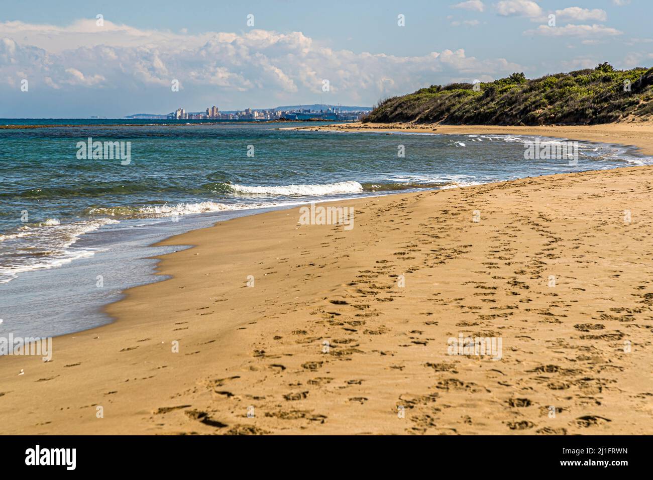 Yeni Boğaziçi Beach at the site of the ancient city of Salamis. In the ...