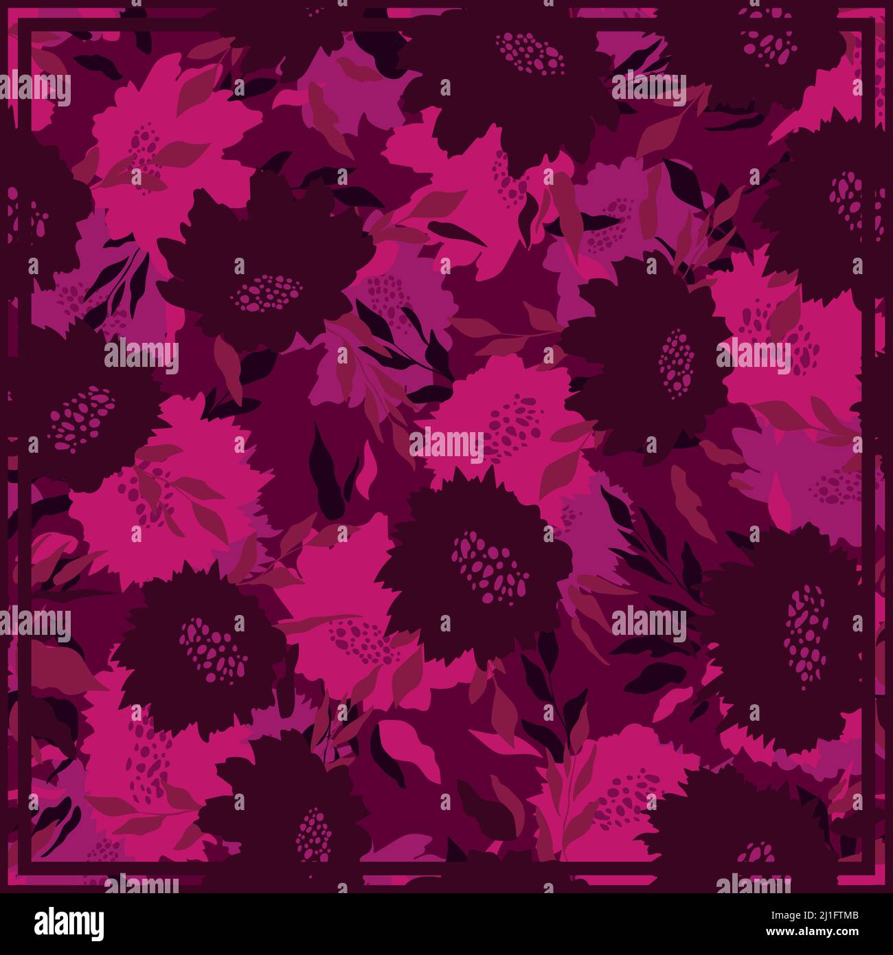 Print for kerchief, bandana, scarf, handkerchief, shawl, neck scarf ...