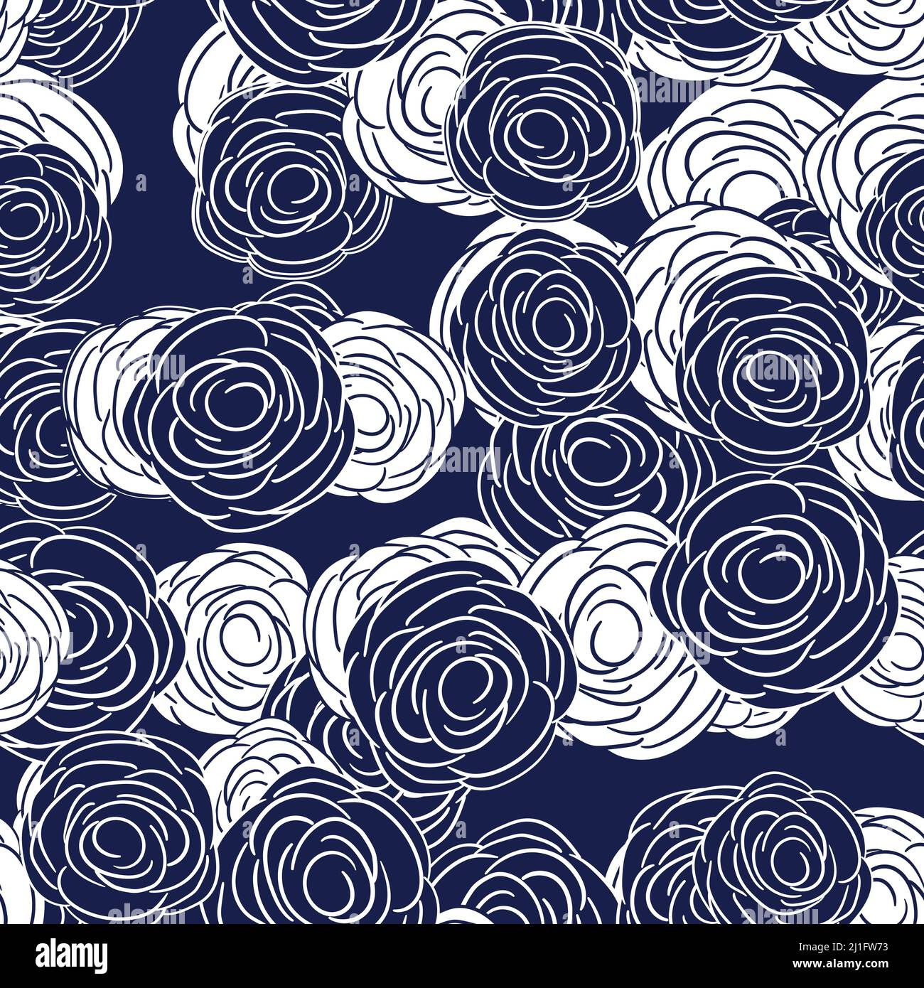 Spring colorful vector illustration with violet roses. Cartoon style ...