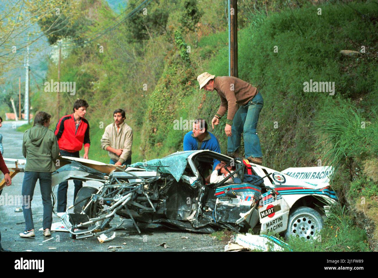 Attilio Bettega (ITA) Lancia Rally 037 GrB Martini Racing seriously ...