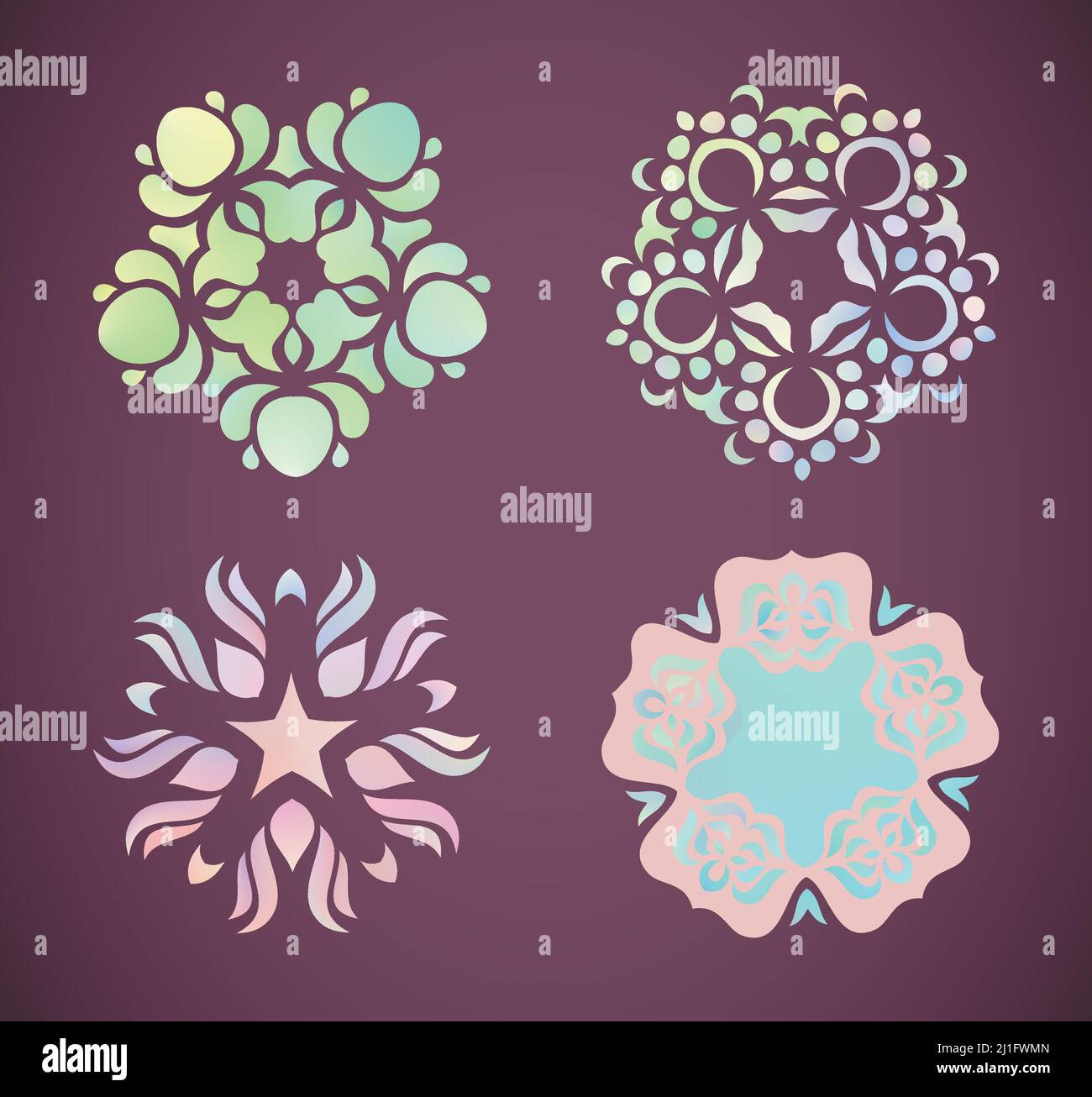 Watercolor pastel mandala texture. Vector hand drawn rainbow doodle ...
