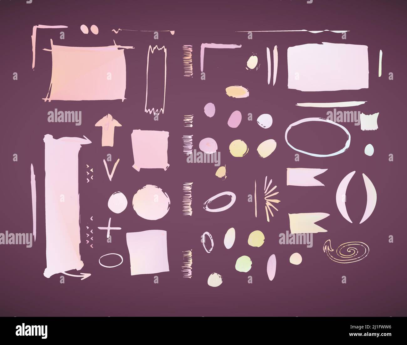 Comic vector speech bubbles vintage style. Hand drawn pastel elements ...