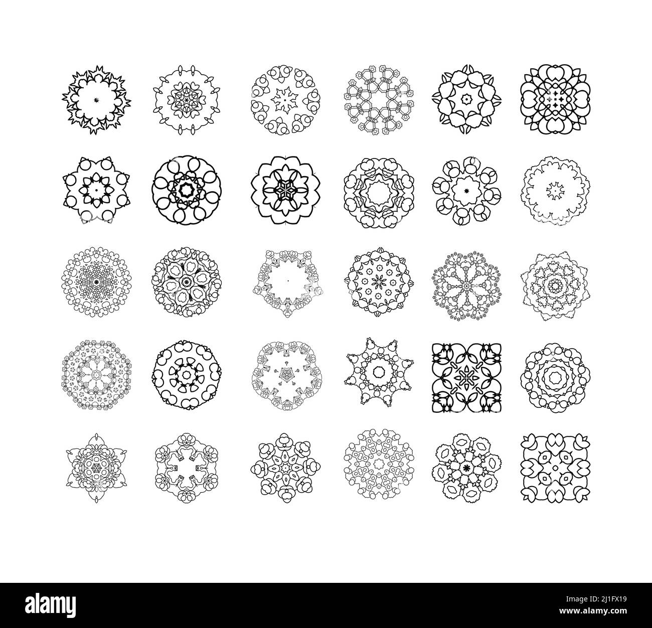 Circular vector pattern of traditional motifs and ancient oriental ...