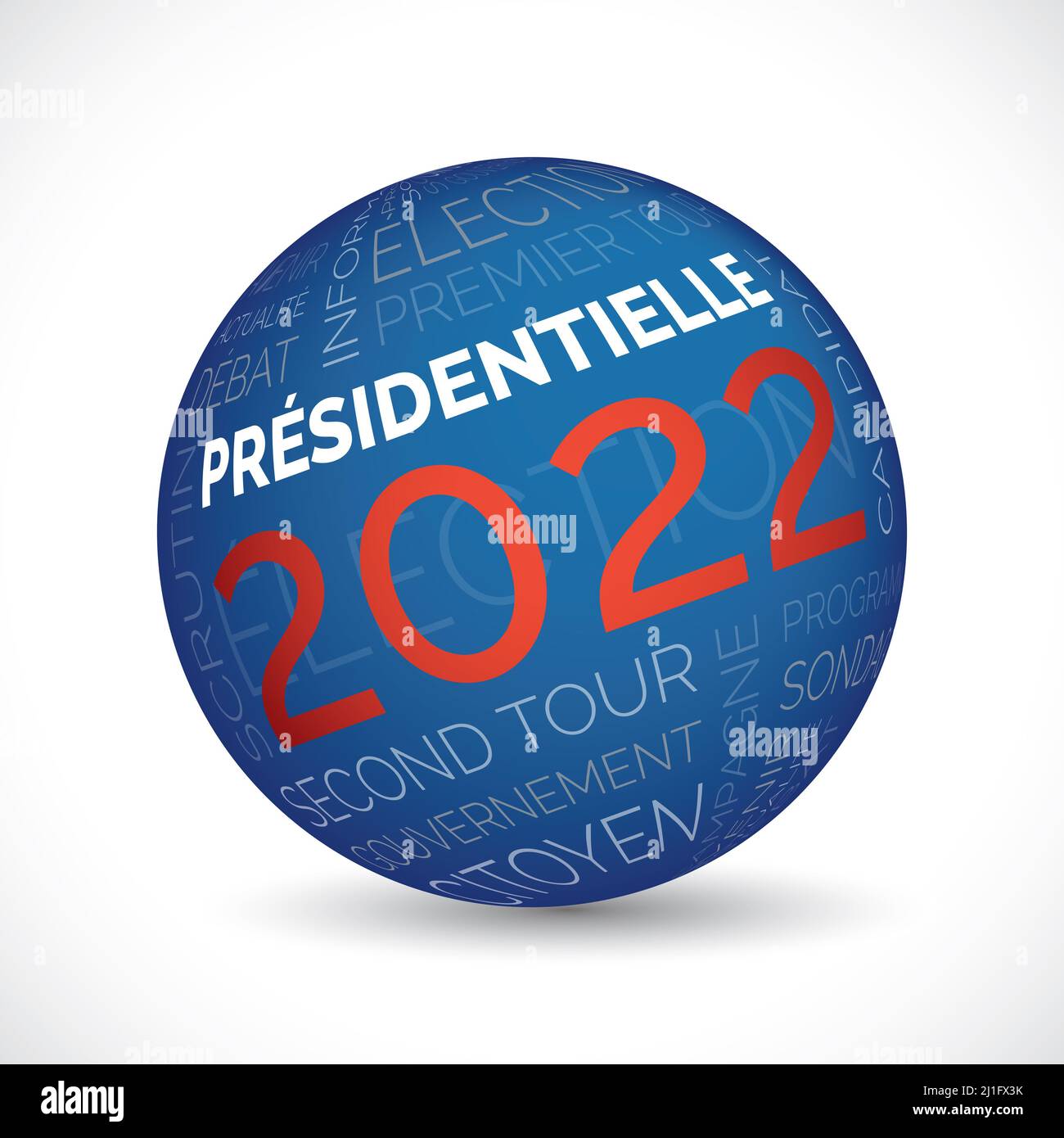 French presidential election theme sphere with keywords Stock Photo - Alamy