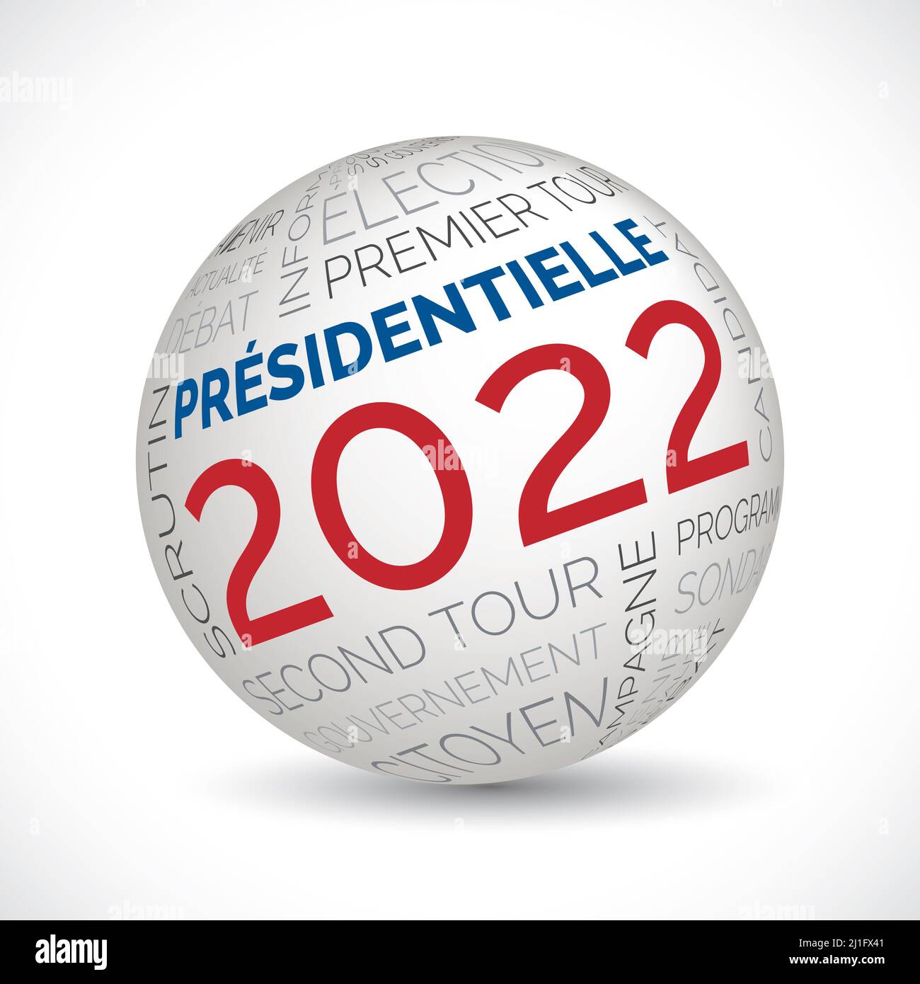 French presidential election theme sphere with keywords Stock Photo - Alamy