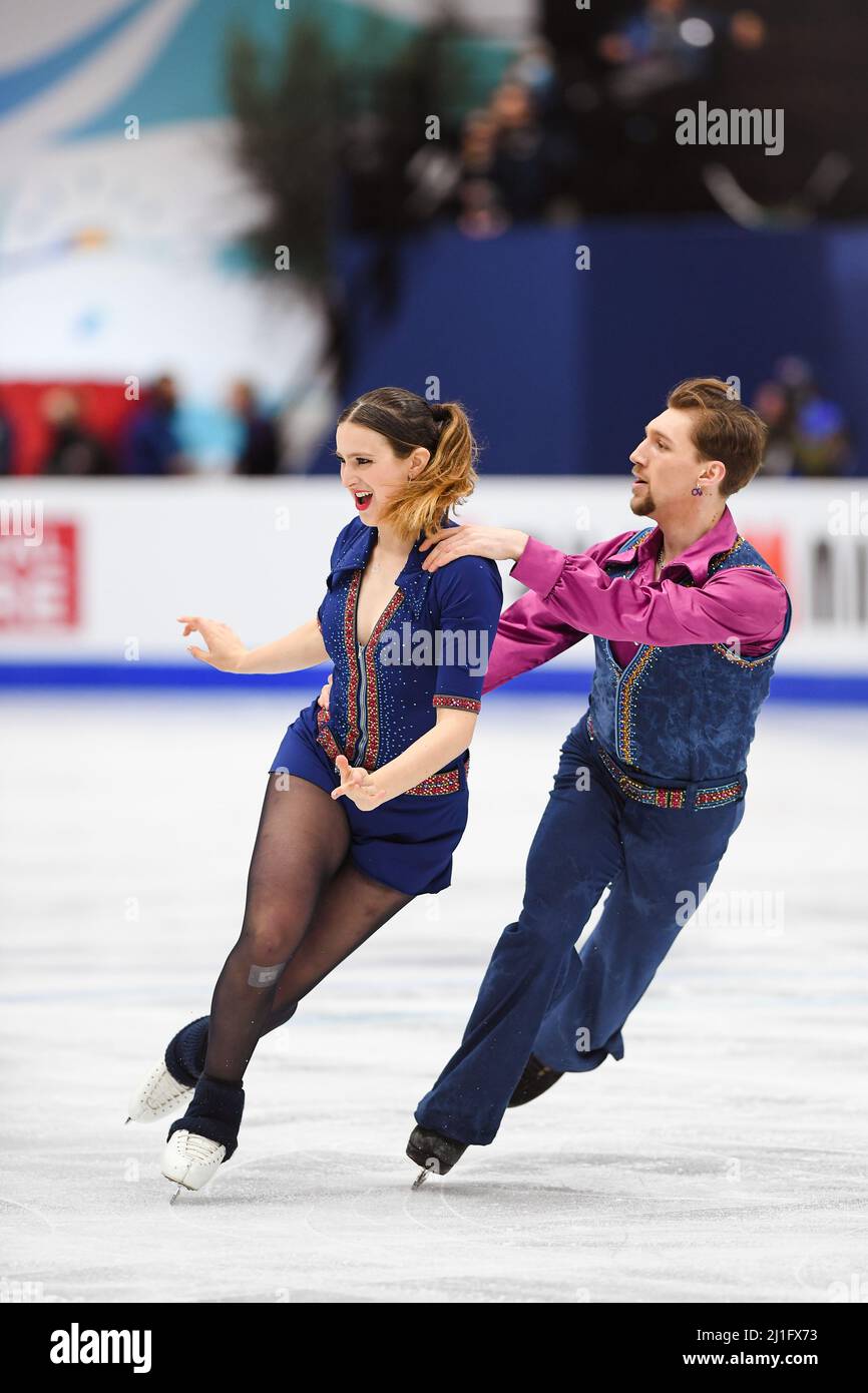 Aurelija IPOLITO & Luke RUSSELL (LAT), during Ice Dance Rhythm Dance ...