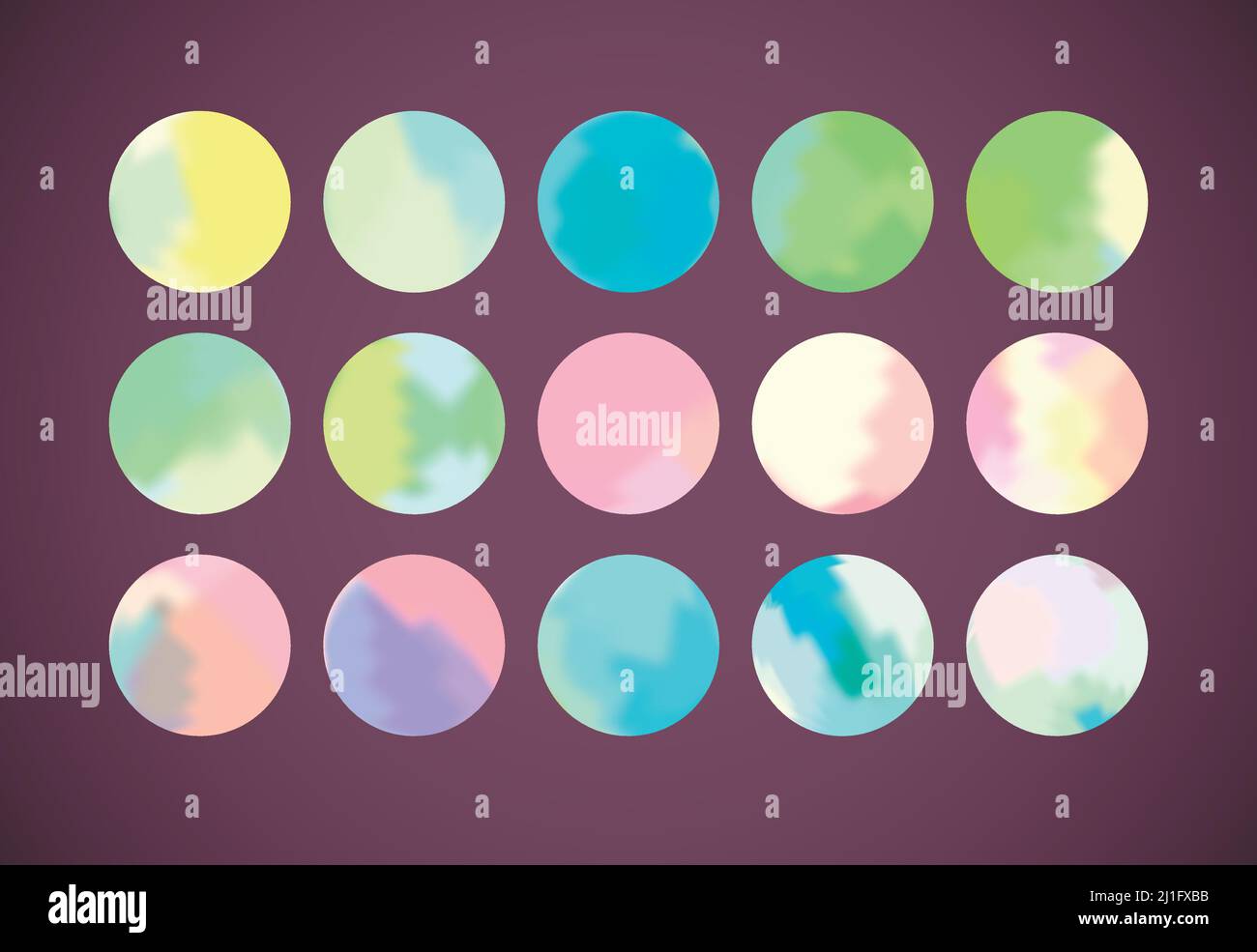 Vector colorful watercolor dots set. Colorful watercolor art hand ...