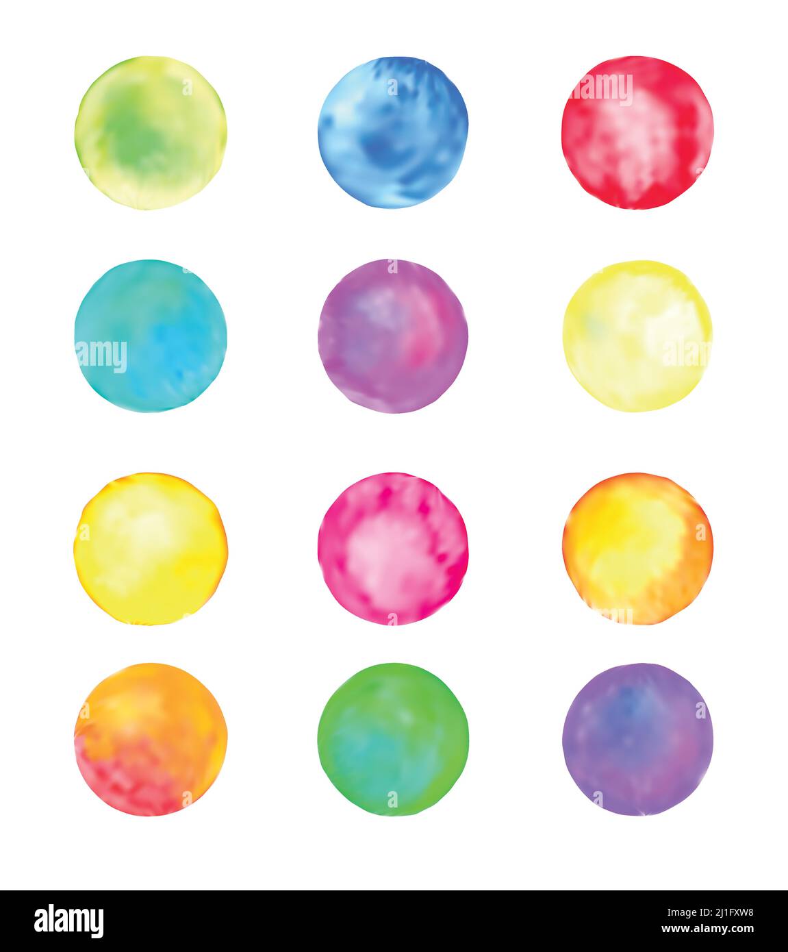 Vector colorful watercolor dots set. Colorful watercolor art hand ...