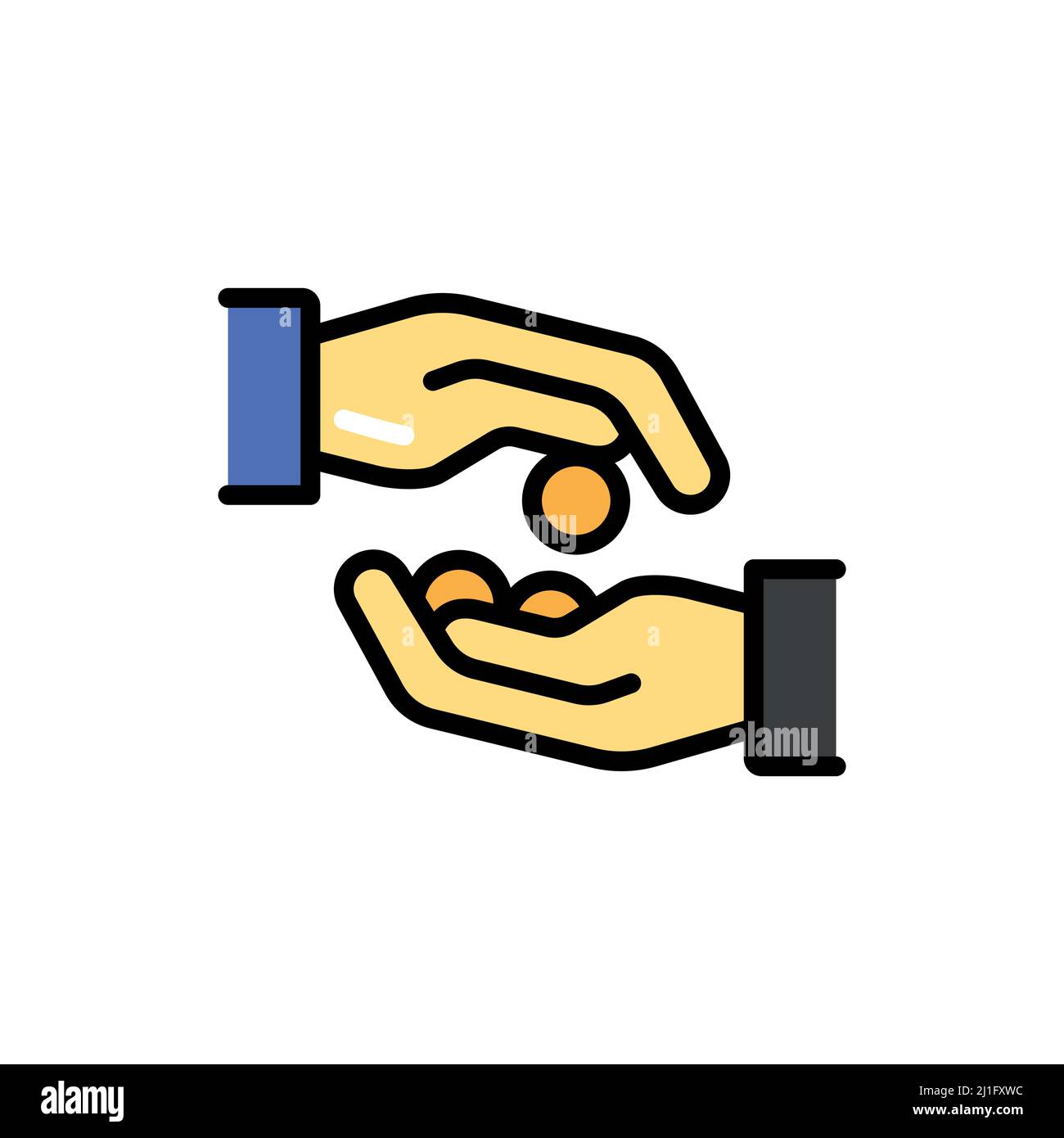 Zakat Muslim Tradition Line Color Icon Isolated Vector Element Outline Pictogram For Web Page