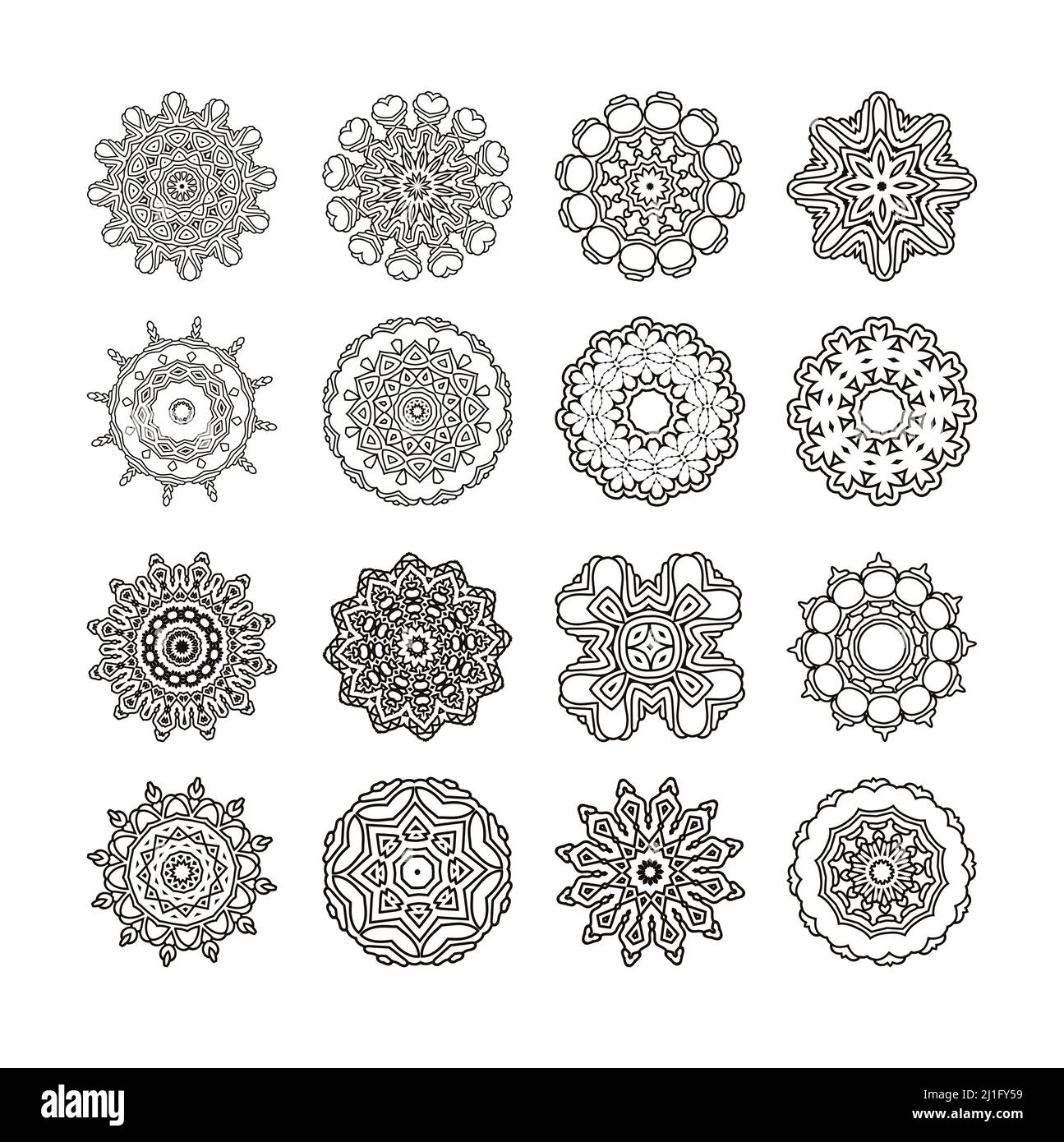 Circular art pattern. Vintage decorative elements. Hand drawn ...
