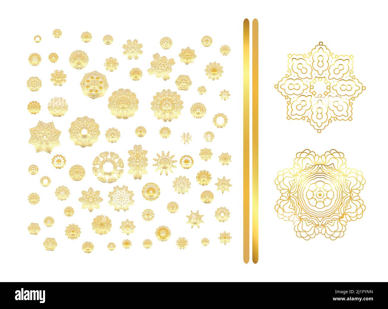 Traditional golden decor on white background. Vector illustration Stock ...