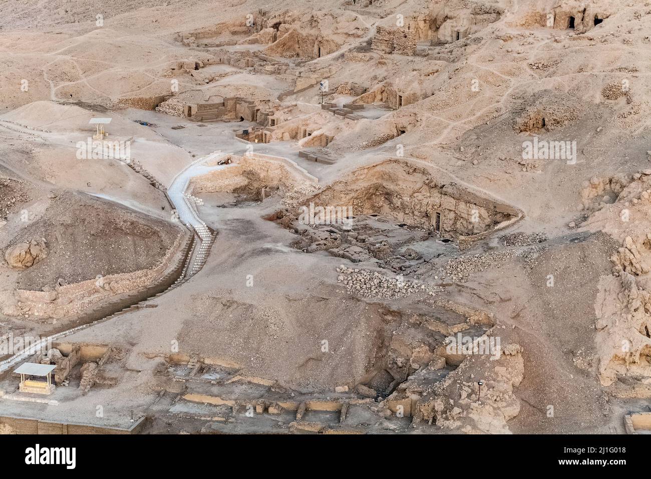 Excavations at the Valley of the Kings viewed from the air Stock Photo ...