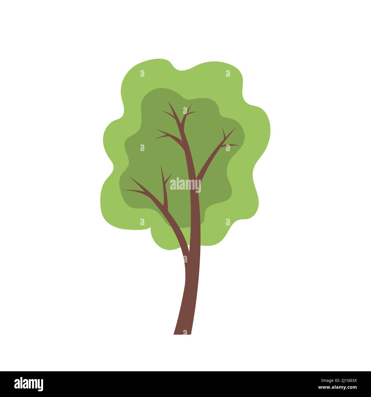 Tree with green foliage. Template element for design and decoration ...