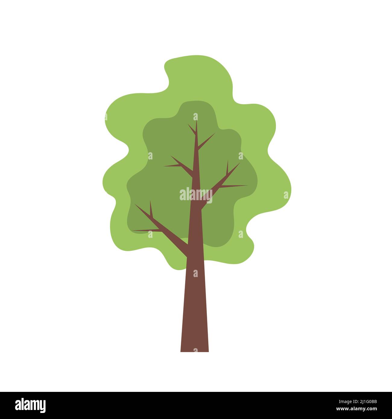 Tree with green foliage. Template element for design and decoration ...