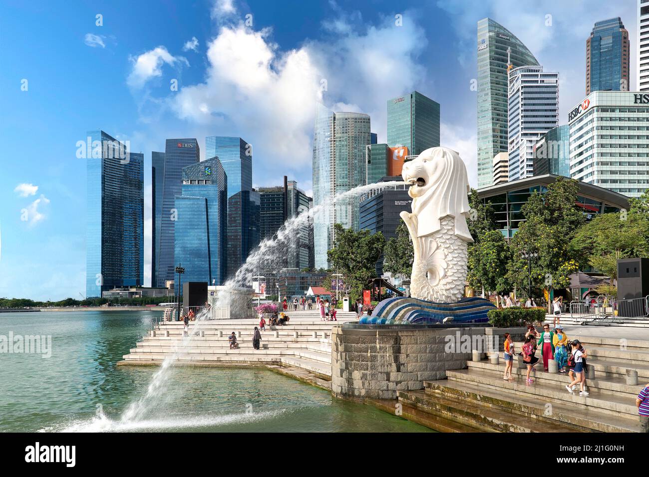 Singapore. Marina Bay. The Merlion Stock Photo - Alamy