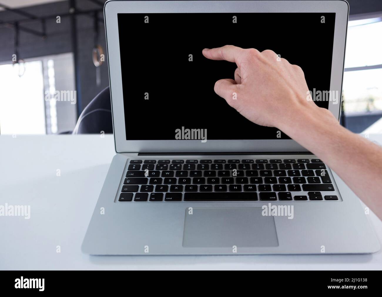Person touching screen hi-res stock photography and images - Alamy