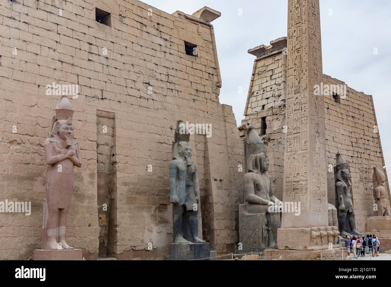 First pylon of Luxor Temple Stock Photo - Alamy
