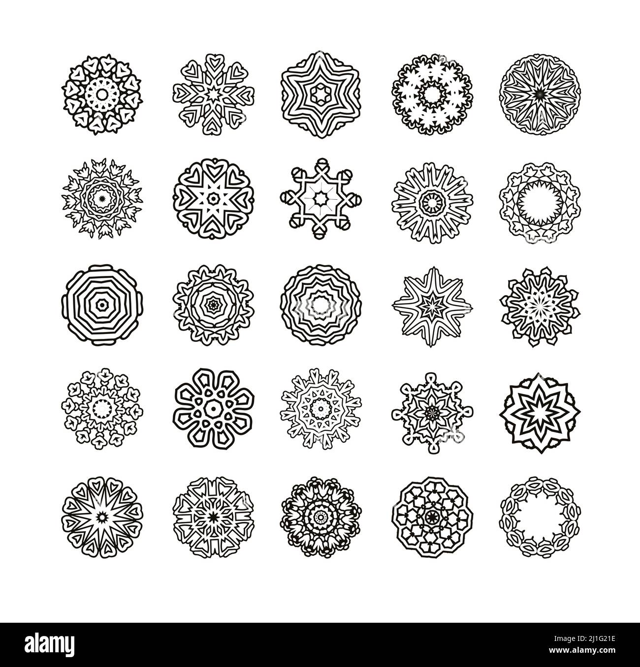 Circular floral motifs Stock Vector Images - Alamy