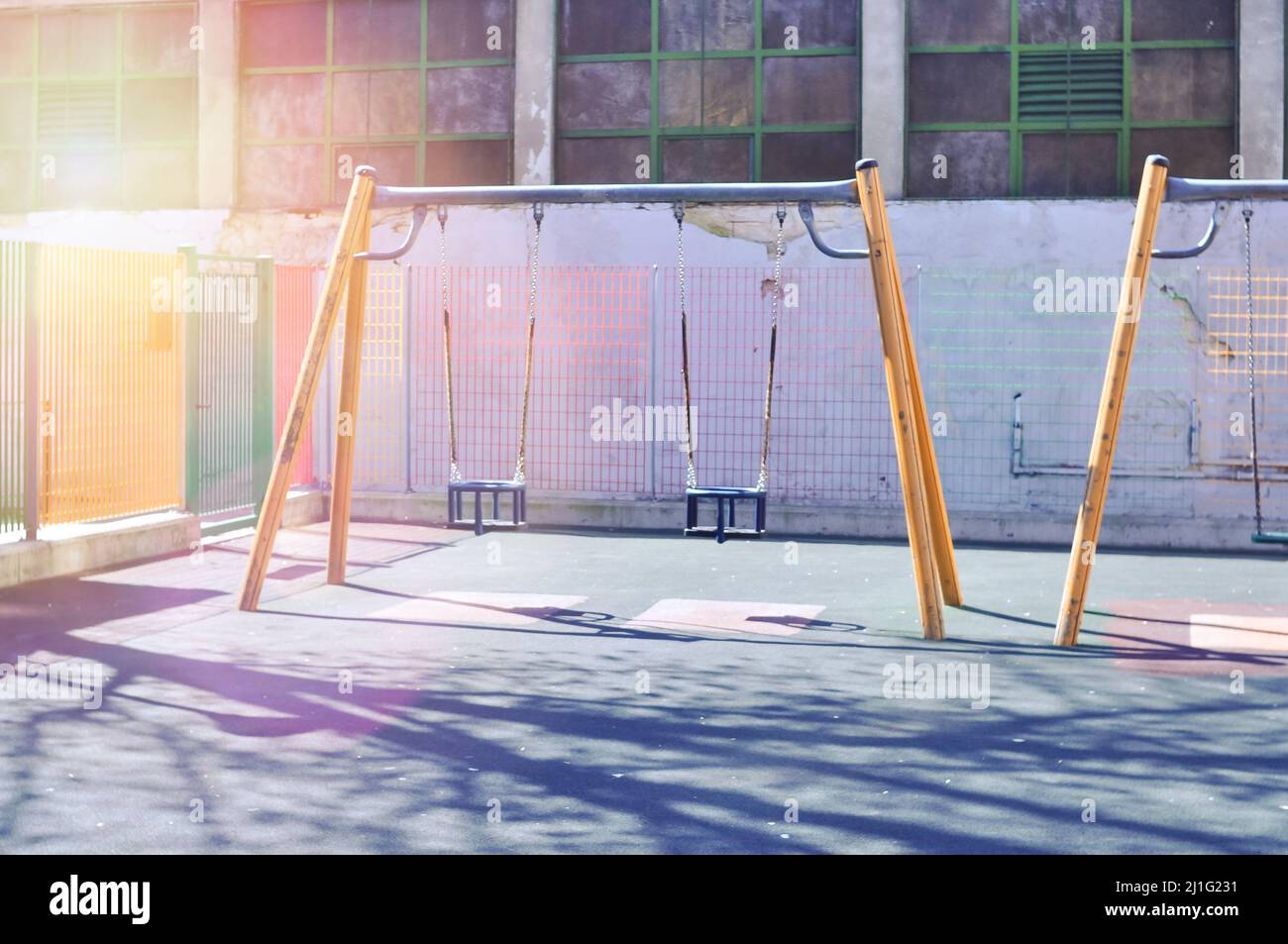 Empty adventure playground hi-res stock photography and images - Alamy