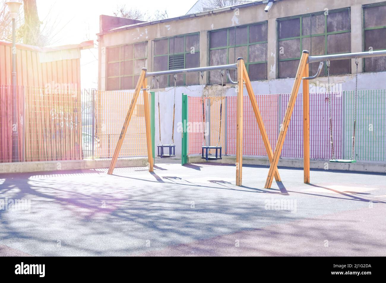 Empty adventure playground hi-res stock photography and images - Alamy