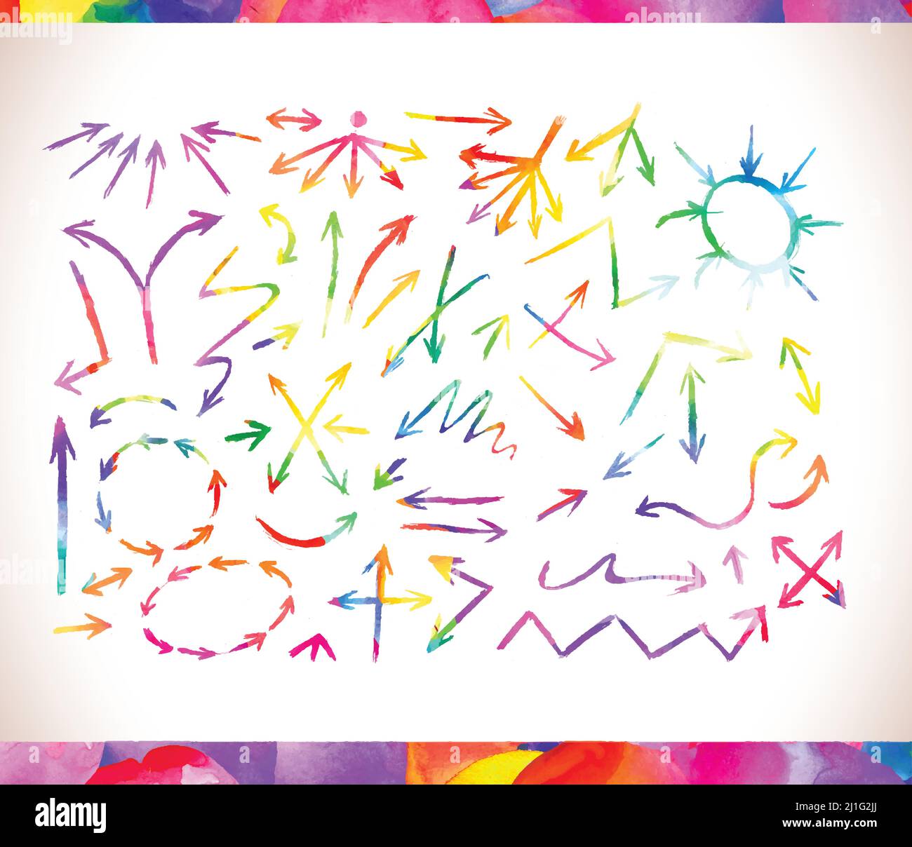 Vector set of hand drawn watercolor arrows Stock Vector Image & Art - Alamy
